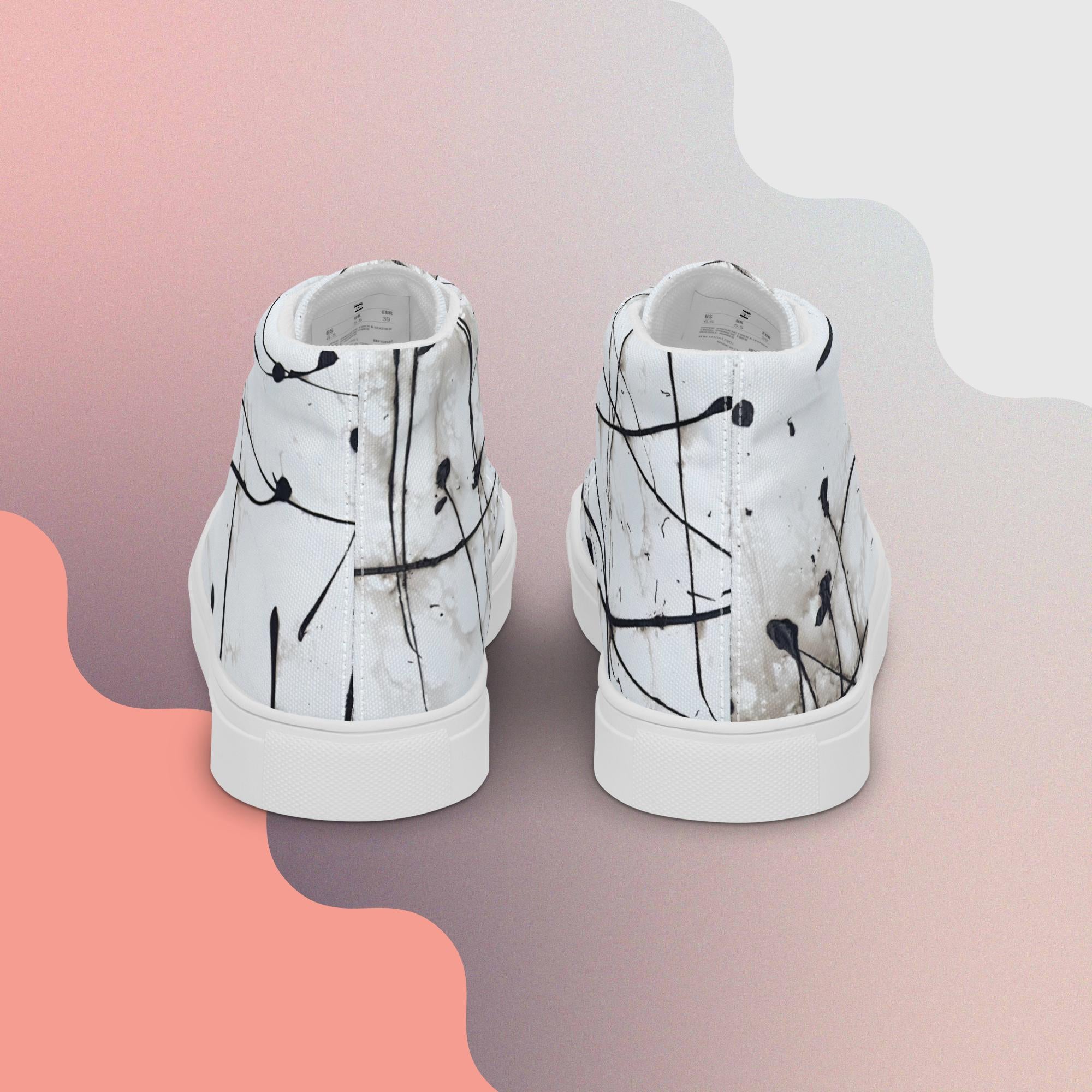 Women’s high top canvas shoes- White – Tuckstreet INC.